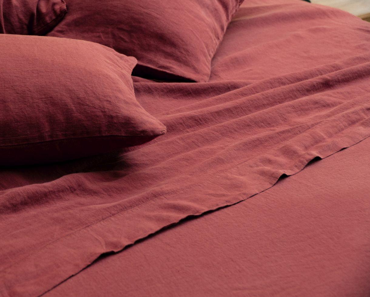 Drap plat en lin - Couleur Chanvre