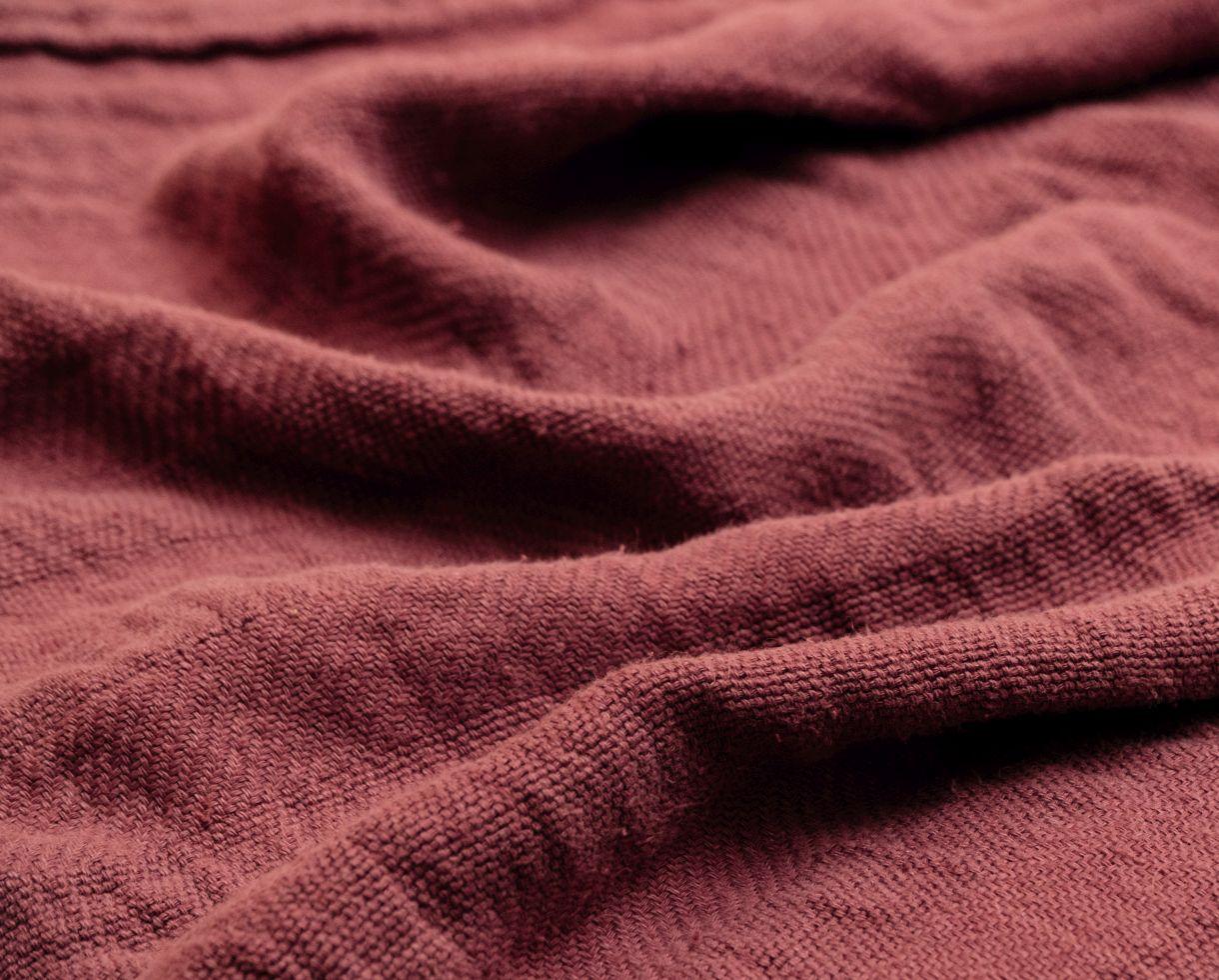 Couverture / Plaid Jacquard en chanvre - Couleur Chanvre